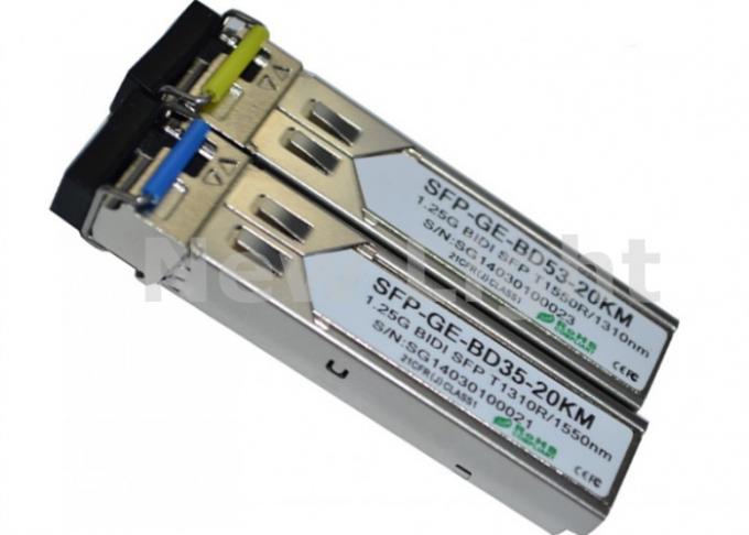 1G Single mode SFP BIDI transceiver 1.25G 1310nm / 1550nm 20km LC / SC ...