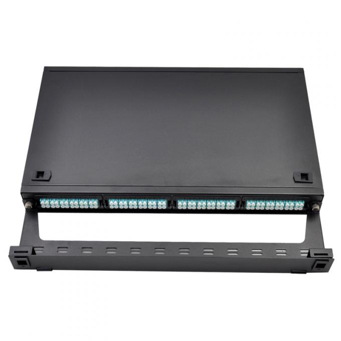Sliding Type Rack Mount Fiber Patch Panel Fully Equipped FTTH 12 / 24 ...