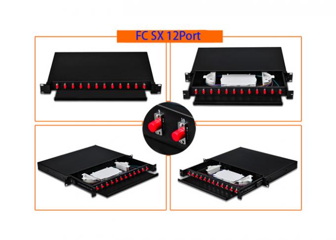 Single Mode Fiber Optic enclosure , SC / FC Patch Panel For Fiber Optic ...
