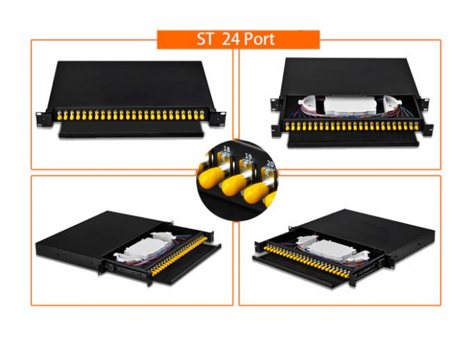 6 X 4LC Ports Optic Rack Mount Patch Panels / Black Box Fiber Optics ...
