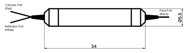 Fiber Optic Filter 3 Ports 100G 200G 1X2 DWDM Device For WDM Systems