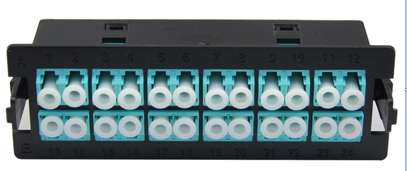 Black LC Insert Duplex Fiber Optic Patch Panel 24 Port For 1U ...