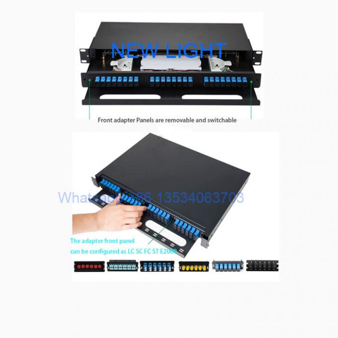 19 Fiber Optic Rack Mount Patch Panels With LC SC 6 / 12 Port Adapter ...